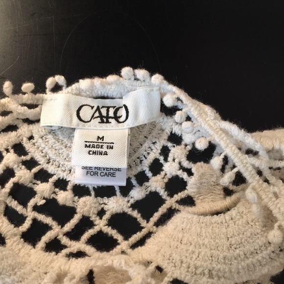 Cato | Tops | Cato White Crochet Open Weave Tunic Size M | Poshmark